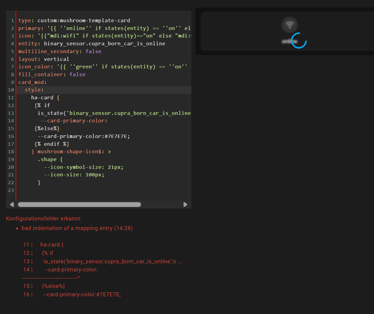 Change icon style and text color in mushroom template card - Frontend ...