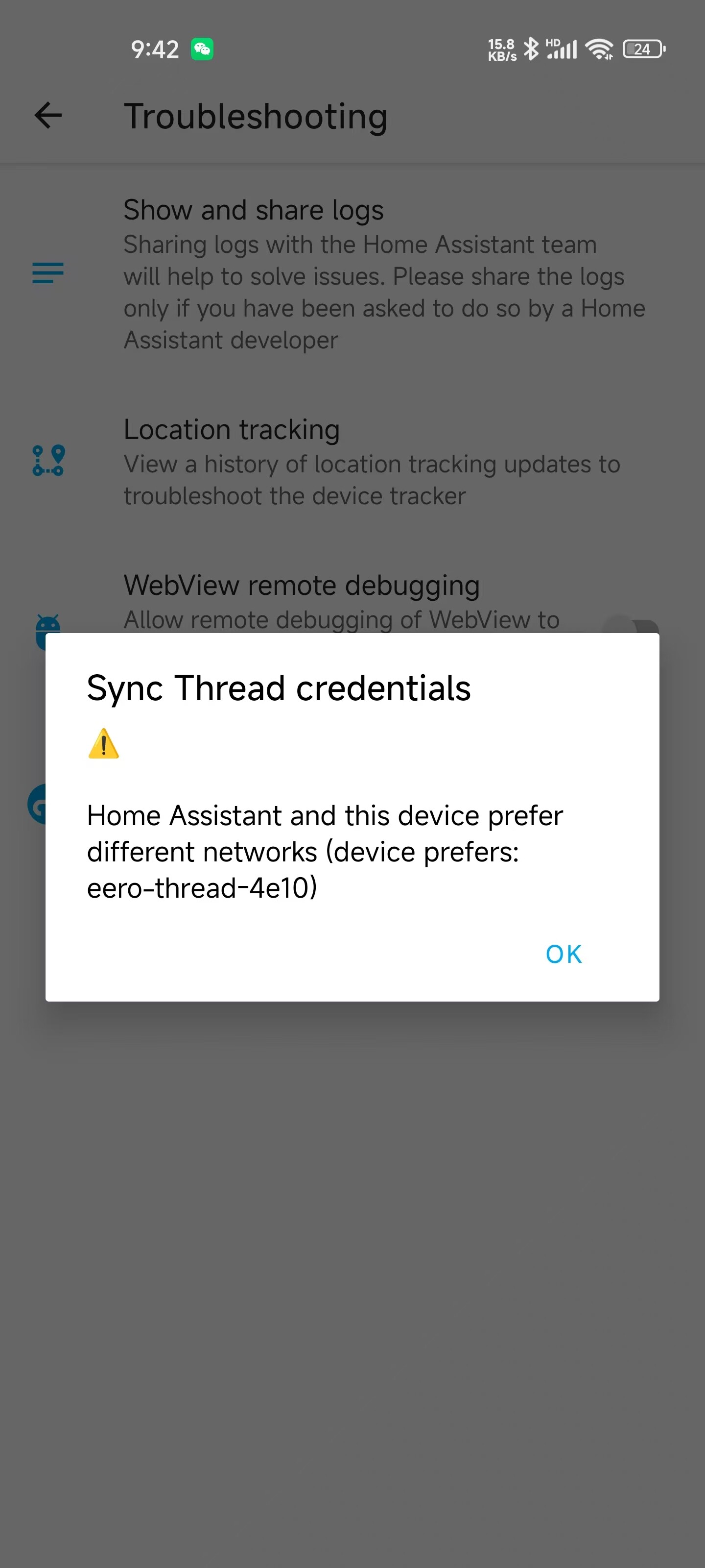 Sync Thread credentials failed - Mobile Apps - Home Assistant Community