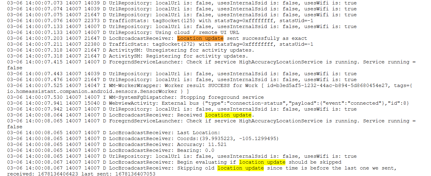 Mobile Apps Home Assistant Companion For Android Pixel 6a Not Updating Location