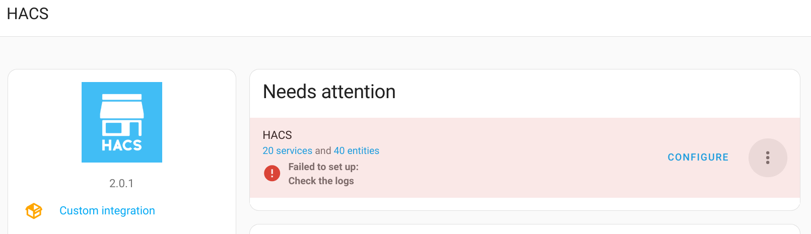 HACS failed to setup after power outage + custom element does not exist - Configuration - Home ...