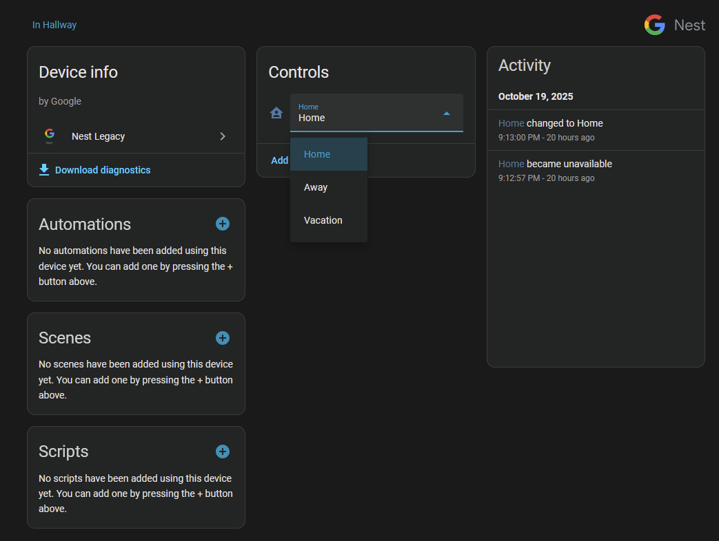 Nest Legacy - Custom Integrations - Home Assistant Community