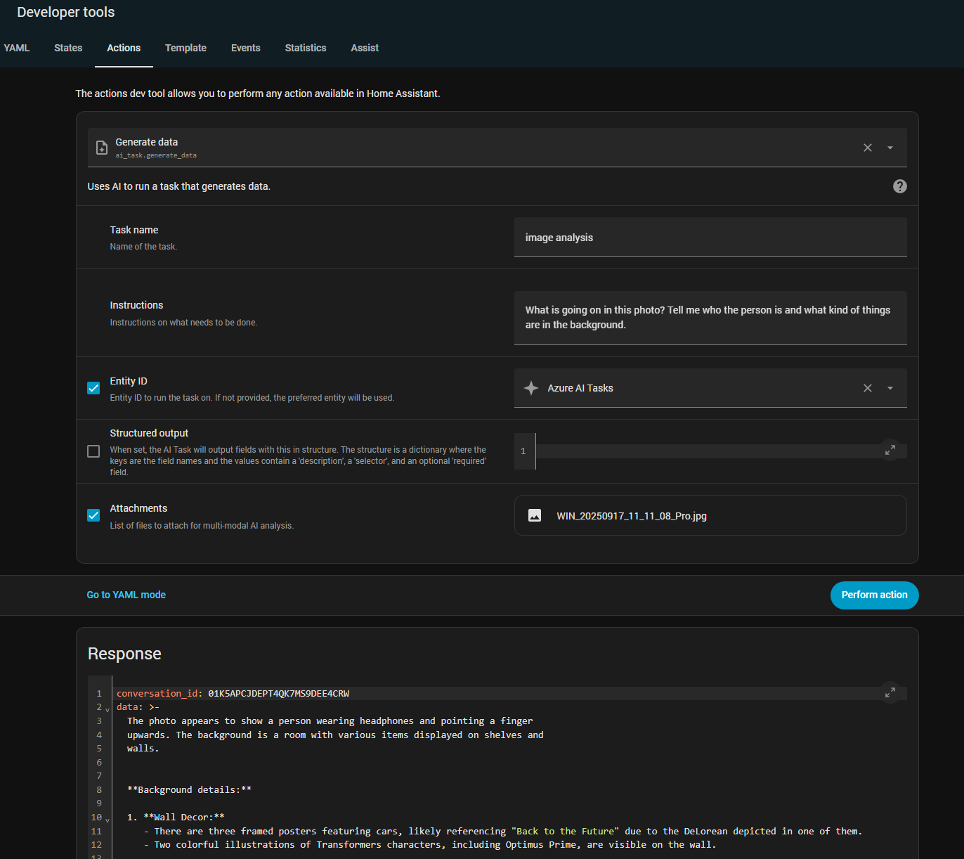 AI Tasks - using Azure OpenAI - Custom Integrations - Home Assistant ...