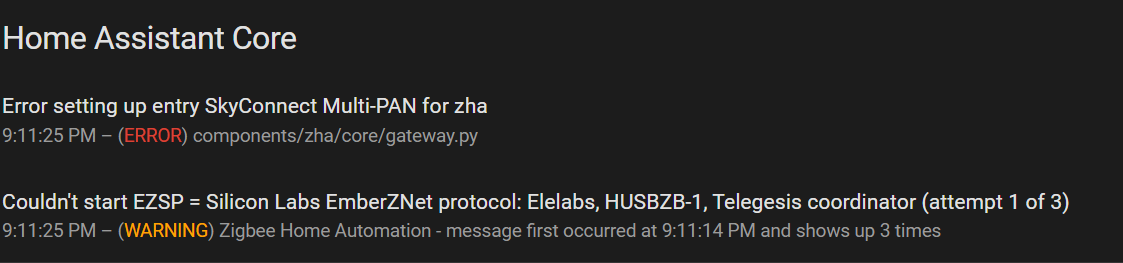 Skyconnect Will Not Start Logs Confusing Hardware Home Assistant Community