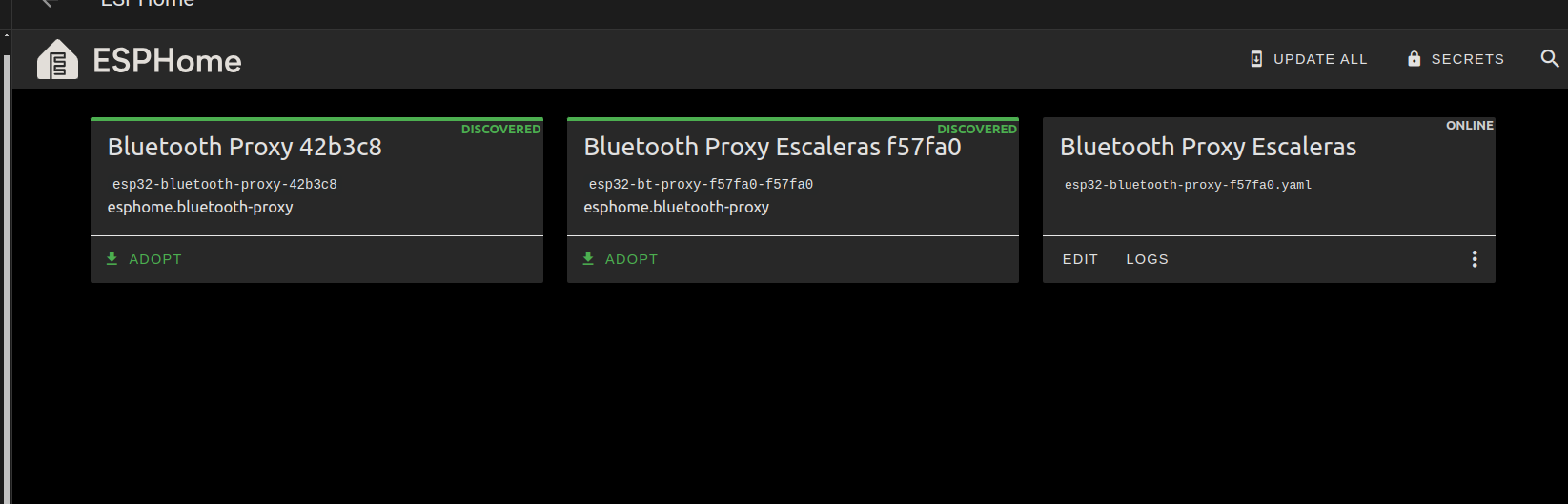 Help with ESP32 BlueTooth Proxy and ESPhome addon - ESPHome - Home ...