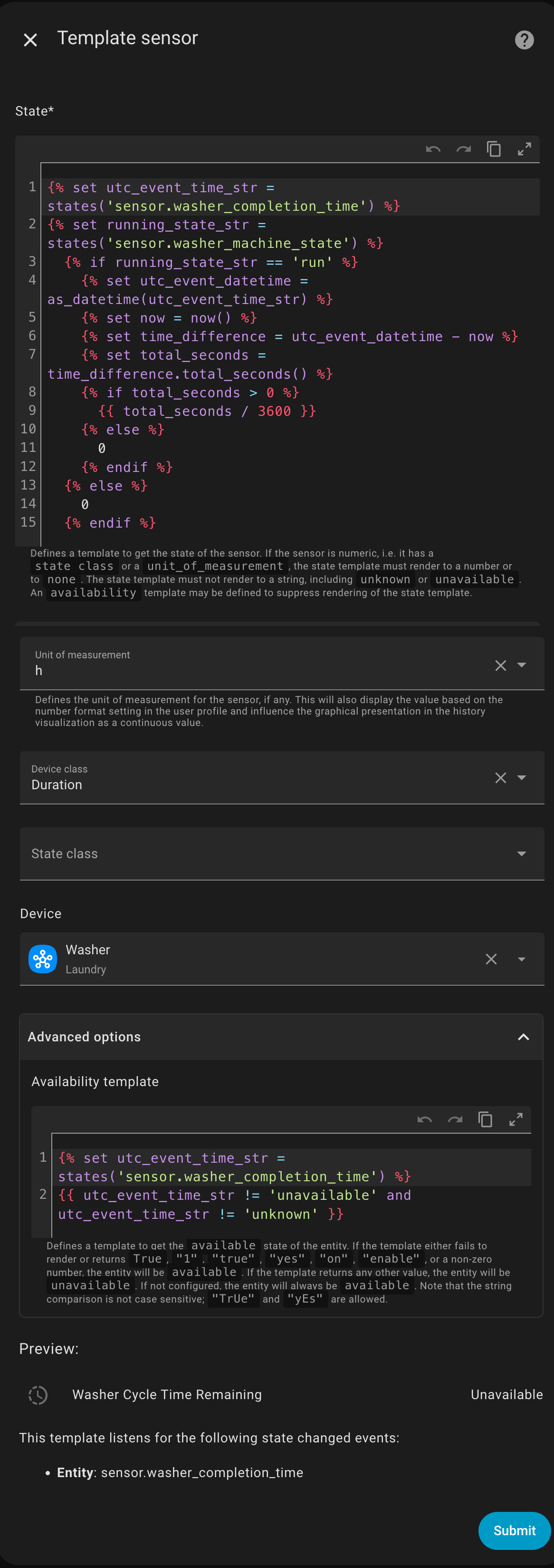 Samsung Washer Completion Time - Configuration - Home Assistant Community
