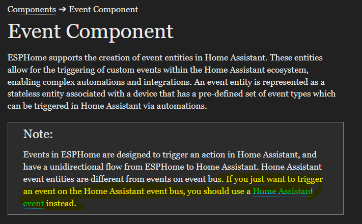 Triggering HA Automation by Esphome event - ESPHome - Home Assistant Community