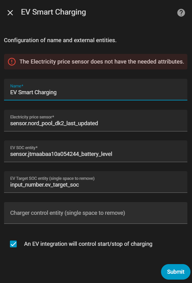 Ev_smart_charging with Nord Pool prices and tariffs - Configuration ...