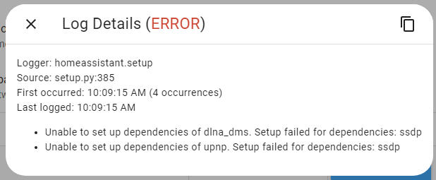 Persistent error on startup - Home Assistant Community