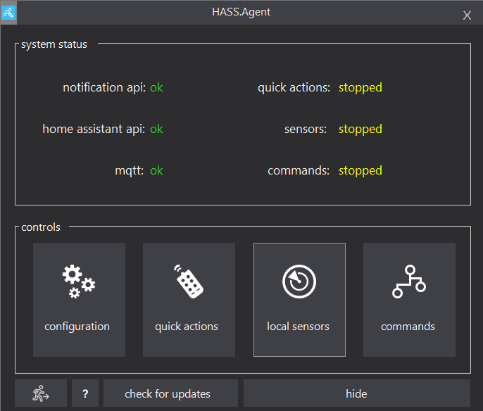HASS.Agent: Windows client to receive notifications, use commands, sensors, quick actions and ...