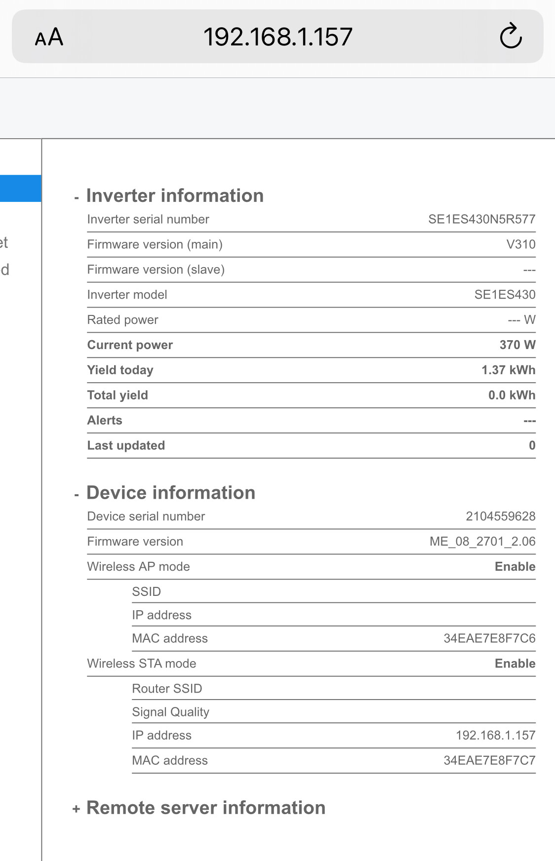Pv Data From Solarman Wifi Logger With Api Configuration Home Assistant Community